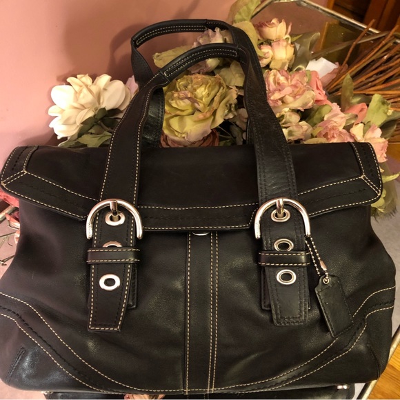 Coach | Bags | Coach Hampton Black Leather Soho Handbag | Poshmark